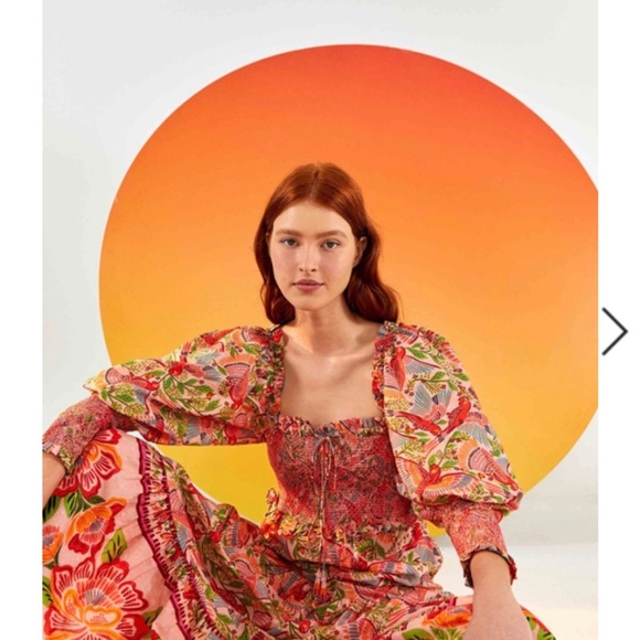 FARM Rio | Dresses | Nwt Farm Rio Pink Macaw Flight Smocked Top Maxi ...